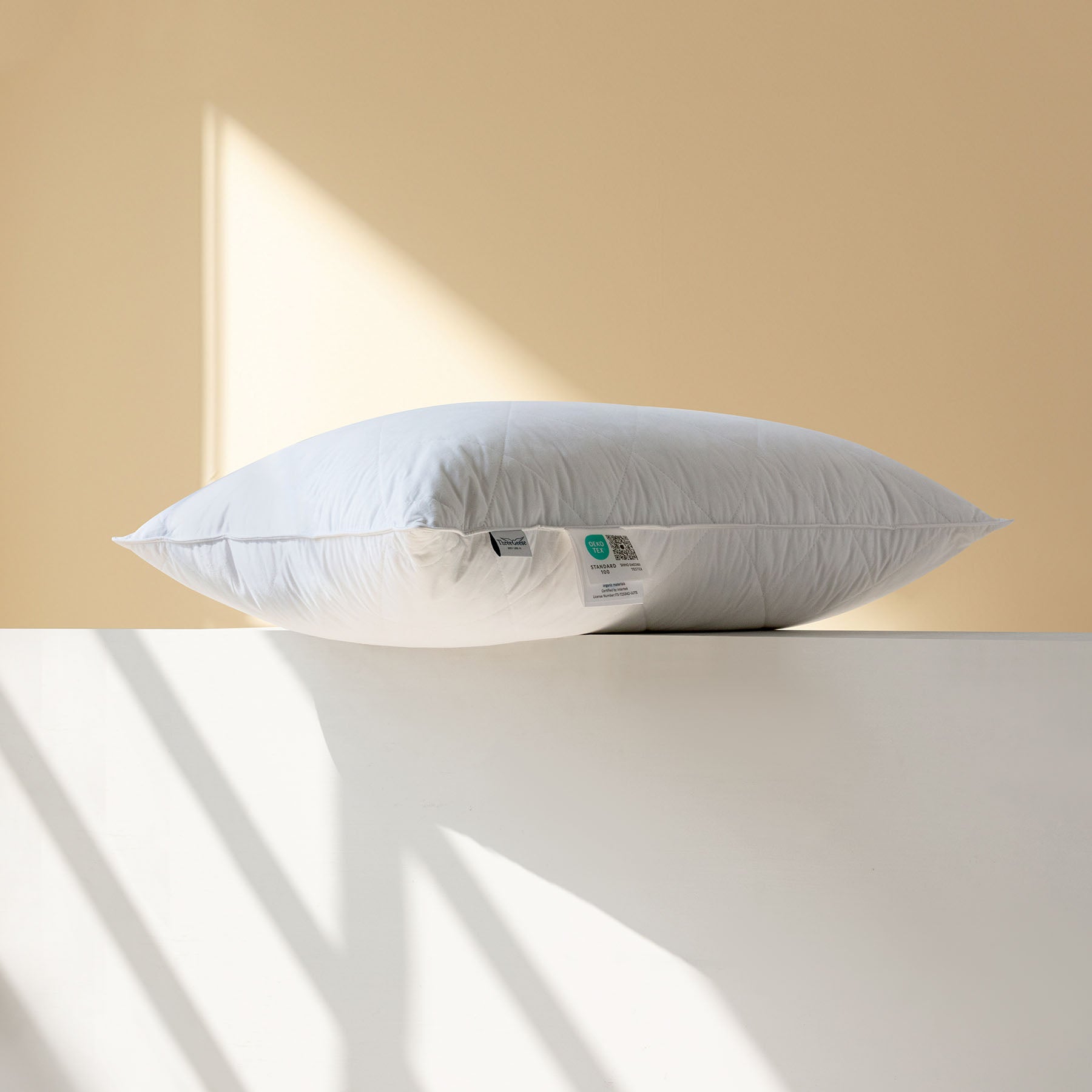 Goose Feather Quilted Pillows – Medium Firm, 600TC Cotton, Set of 2 ...
